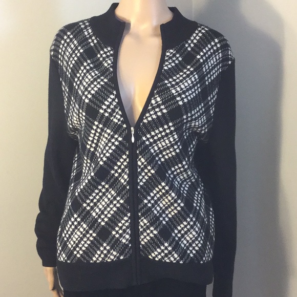 Pendleton | Tops | Pendleton Petite B W 0 Merino Zipped Cardigan | Poshmark